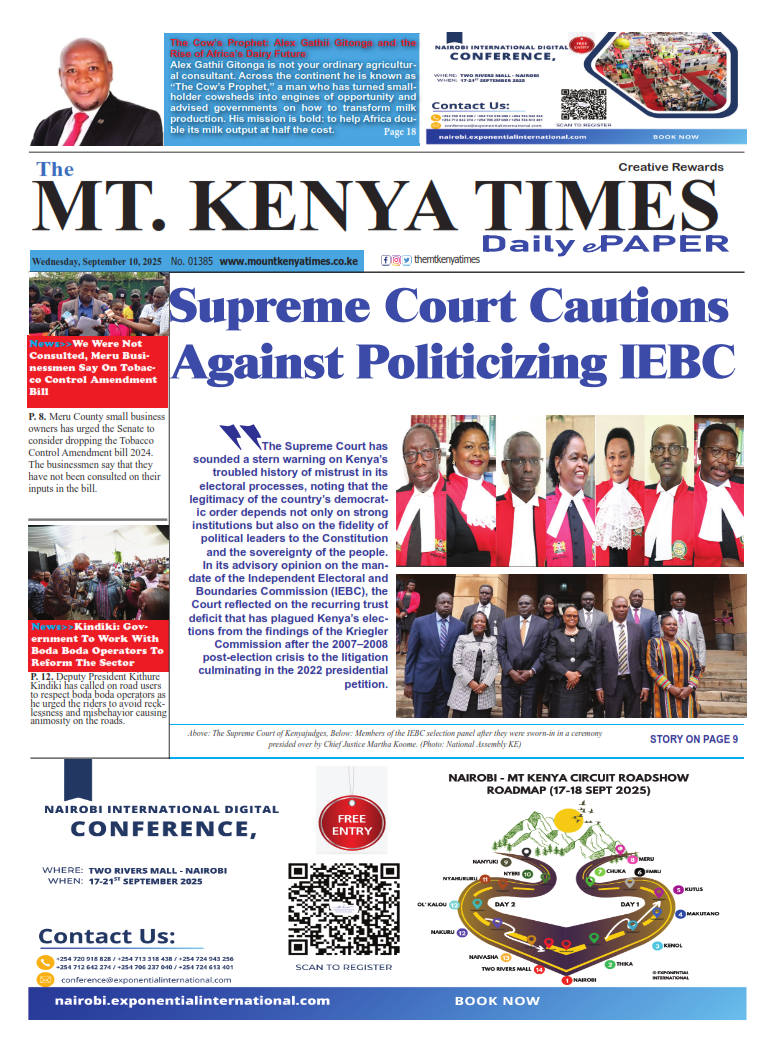 September 10, 2025 Mt Kenya Times ePAPER - The Mt Kenya Times