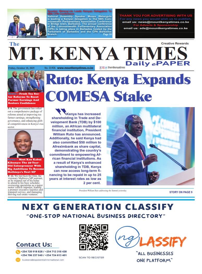 Mt Kenya Times ePAPER October 10, 2025 - The Mt Kenya Times